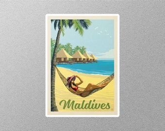 2 X 10cm Maldives Vinyl Stickers Map Landscape Holiday Asia Travel ...
