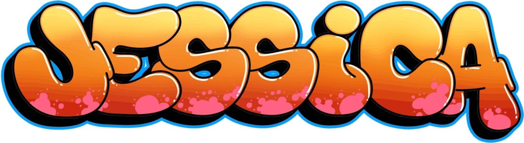The Name Jessica In Bubble Letters