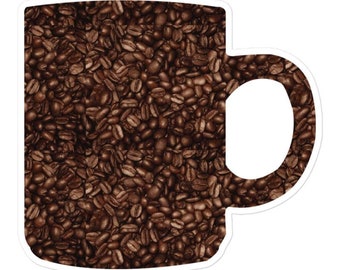 Coffee Bean Sticker, Water Bottle Decal, Laptop Sticker, Coffee Lover ...
