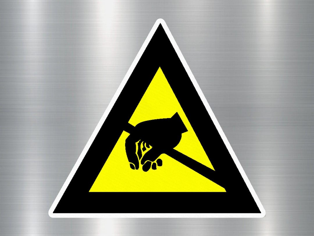 Warning Symbol ESD Sign Sticker - Etsy