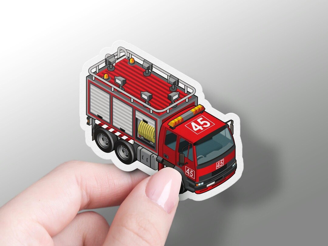 Fire Engine Car Sticker - Etsy