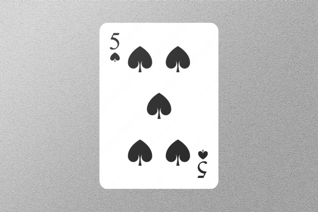 5 of Spades Cards Sticker - Etsy
