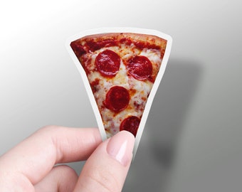 Pizza Slice Sticker Kawaii Style Cartoon Pizza Slice Sticker - Etsy