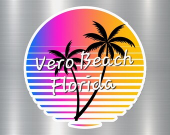 Vintage 1950's Style Vero Beach FL Florida Retro Travel Decal Sticker ...