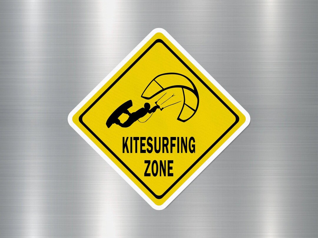 Kitesurfing Zone Funny Sign Sticker - Etsy