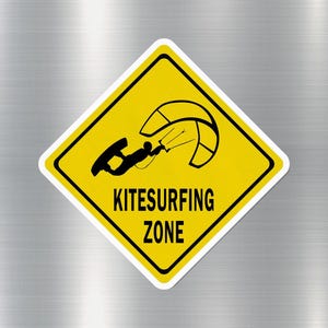 Kitesurfing Zone Funny Sign Sticker - Etsy