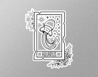 Aquarius Sticker Zodiac Sign Water Bearer Waterproof - Etsy