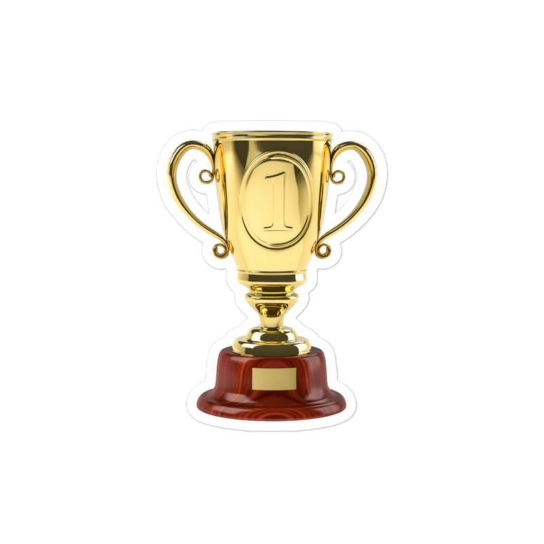 Gold Trophy Sticker - Etsy