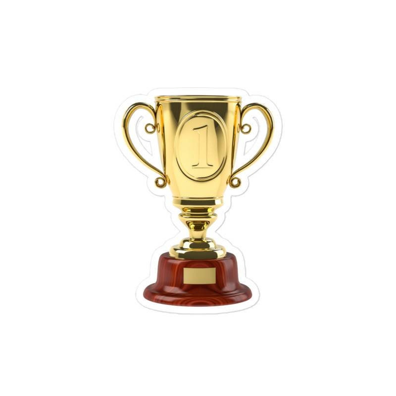 Gold Trophy Sticker - Etsy