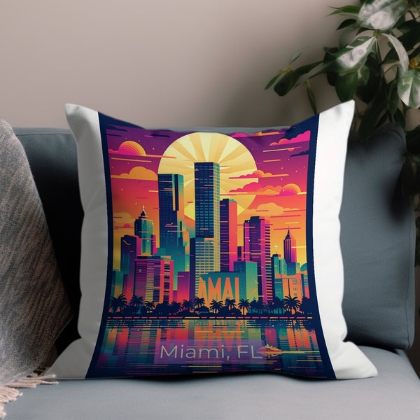 Miami Throw Pillow - Etsy