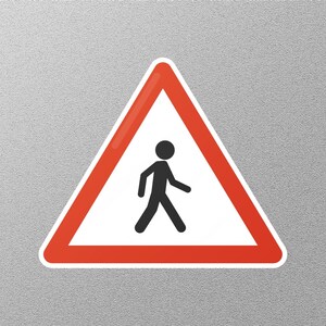 Pedestrian Crossing Street Sign Sticker - Etsy