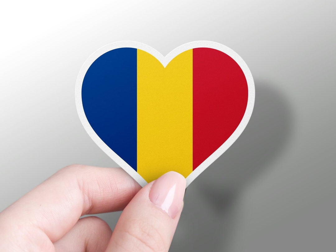 Romania Heart Flag Sticker - Etsy