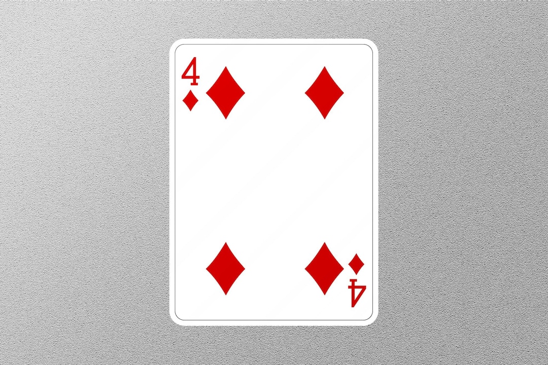4 of Diamonds Cards Sticker - Etsy