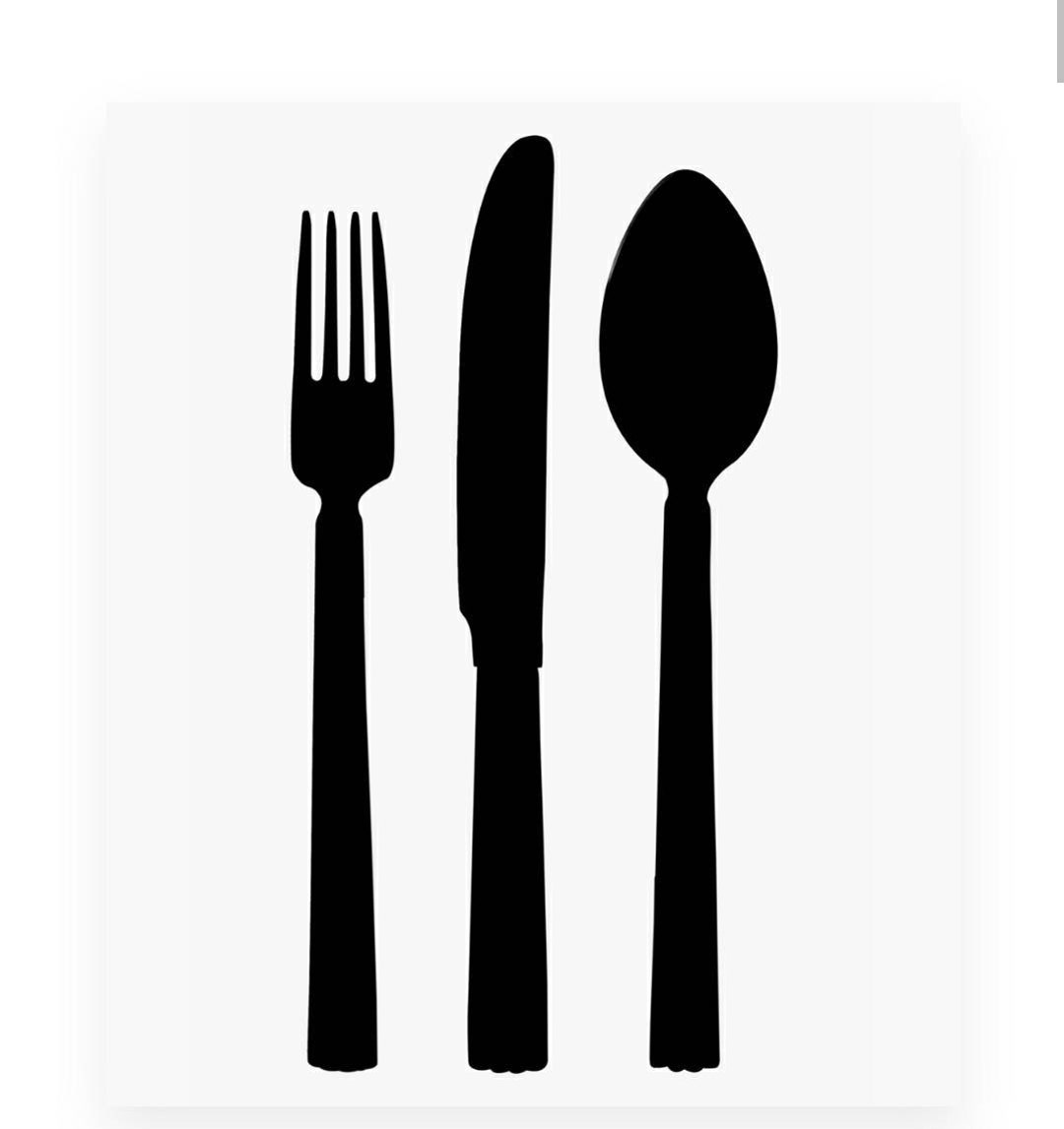 Spoon Fork Knife Vinyl Decal Sticker Black - Etsy