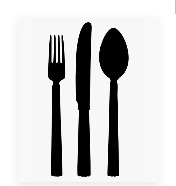 Spoon Fork Knife Vinyl Decal Sticker Black - Etsy