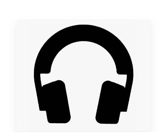 DJ Headphones Decal for All Sizes of Dell/pc BLACK Quality Vinyl Music ...