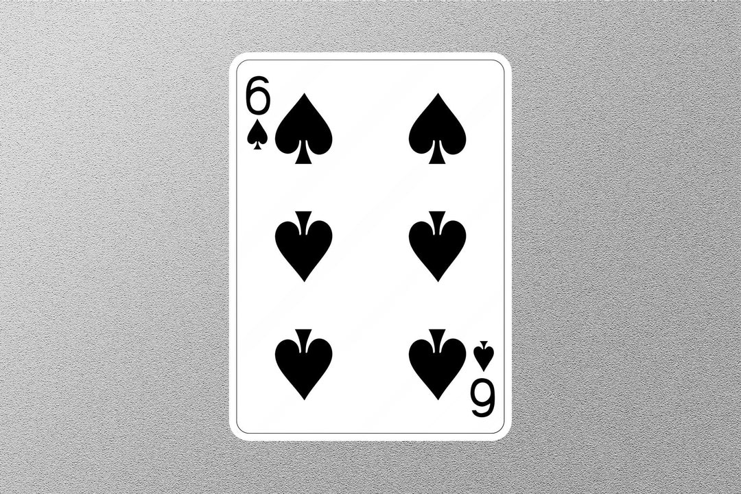 6 of Spades Cards Sticker - Etsy