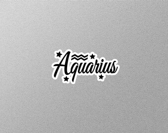 Aquarius Sticker Zodiac Sign Water Bearer Waterproof - Etsy