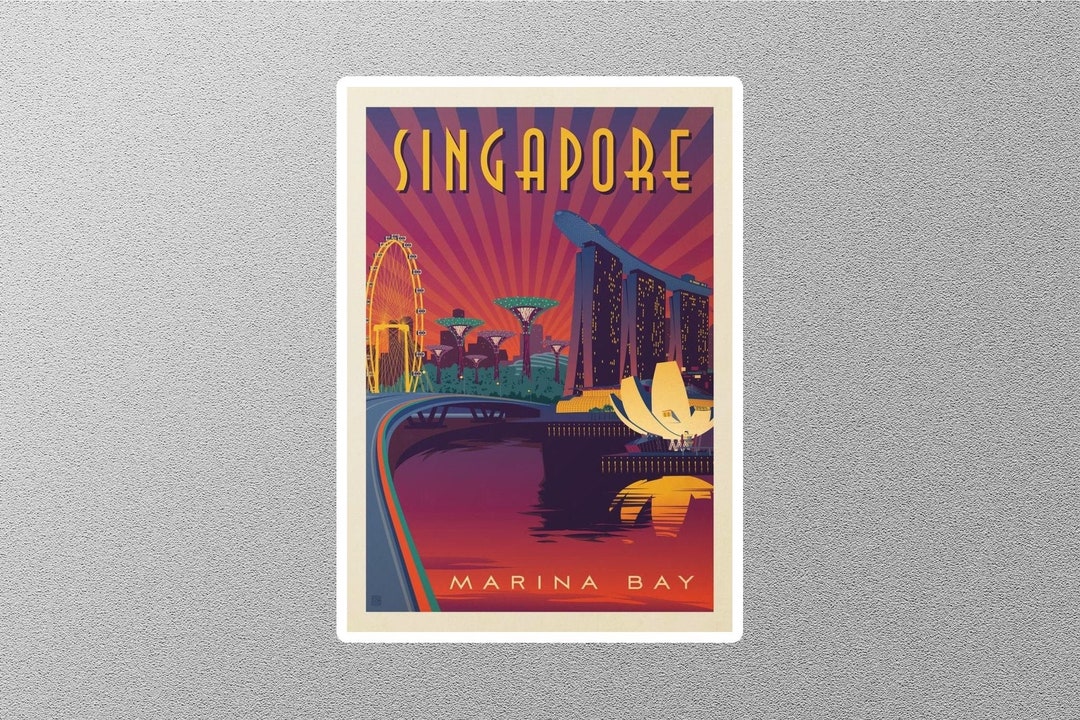 Vintage Singapore Travel Sticker - Etsy