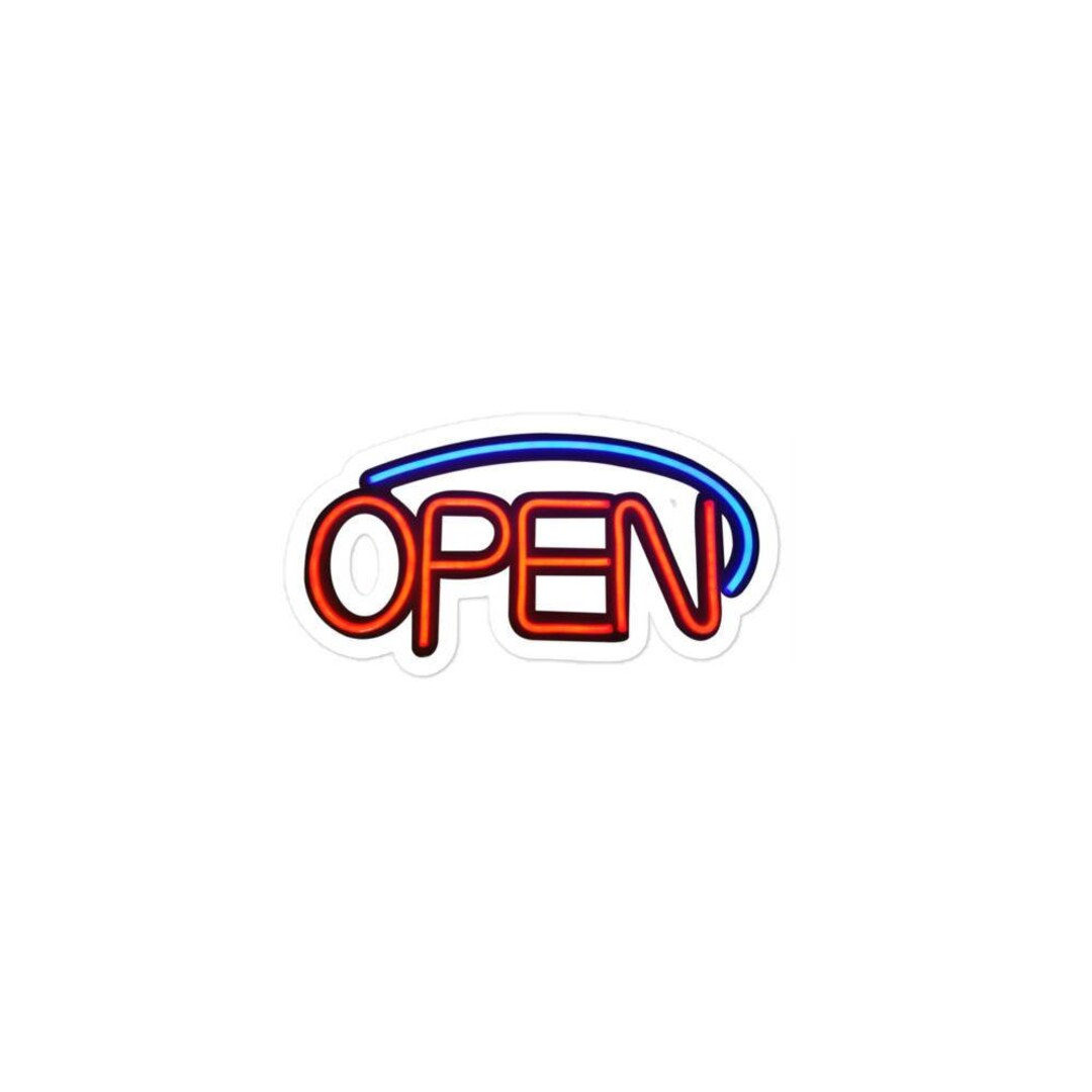 Neon Open Sign Sticker - Etsy