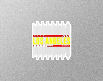 Los Angeles Sticker Decal Art Deco 2 5/8 X 3 3/4 Vintage Style Vinyl ...