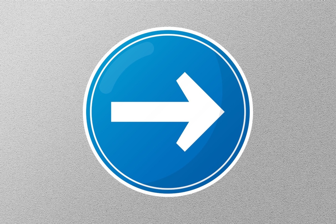 Road Sign Right Arrow Blue Street Sign Sticker - Etsy