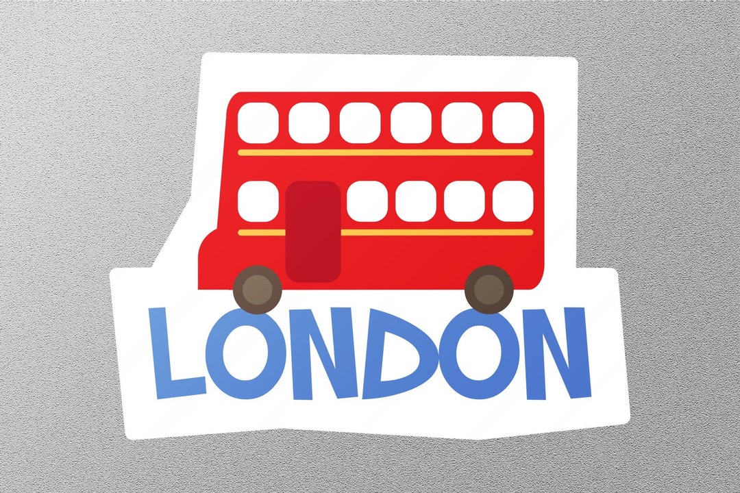 London Double Decker Travel Sticker - Etsy