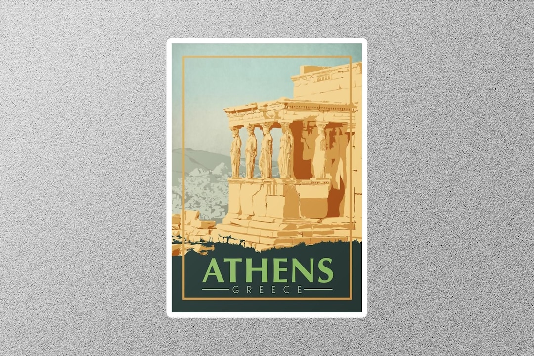 Vintage Athens Greece Travel Sticker - Etsy