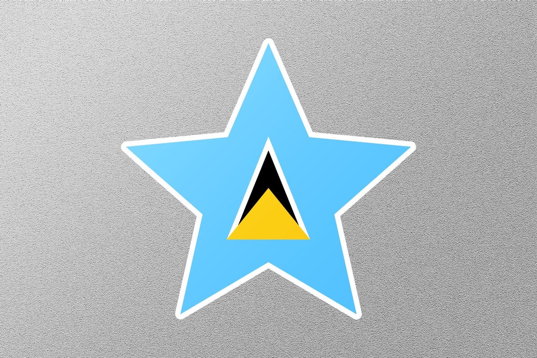 Saint Lucia Star Flag Sticker - Etsy