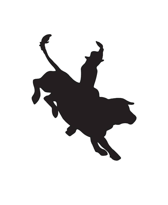 Bull Riding Rodeo Vinyl Decal Sticker Black - Etsy