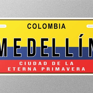 Medellín Colombia License Plate Sticker - Etsy