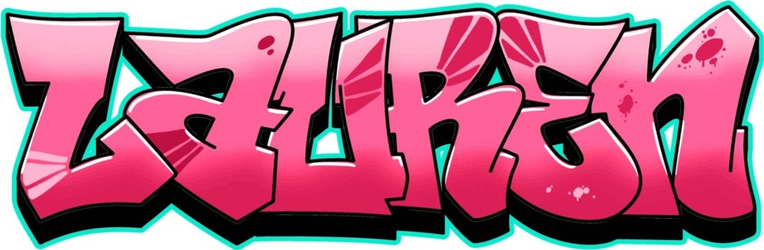 Custom Graffiti Name JPEG Art Pink, Digital Art Prints - Etsy