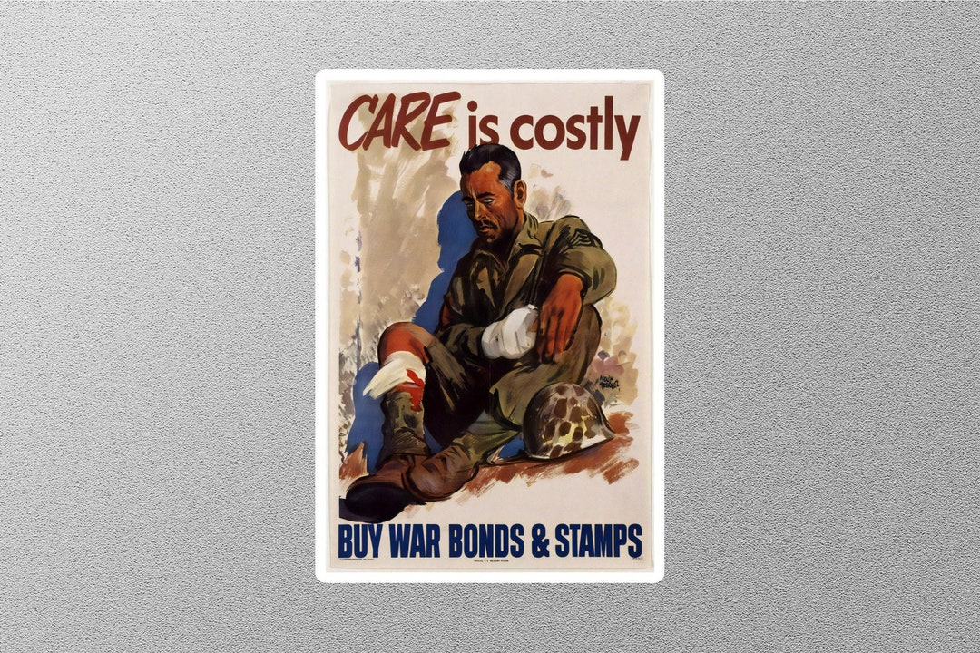 WW2 Care is Costly Sticker - Etsy
