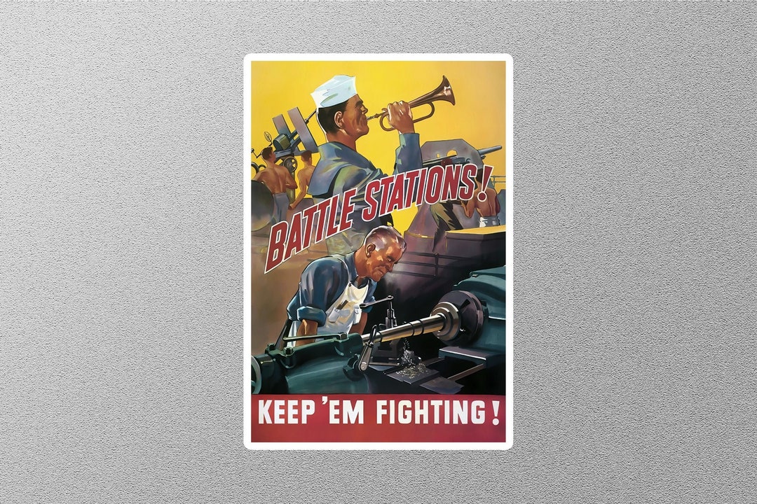 WW2 Battle Stations Sticker - Etsy