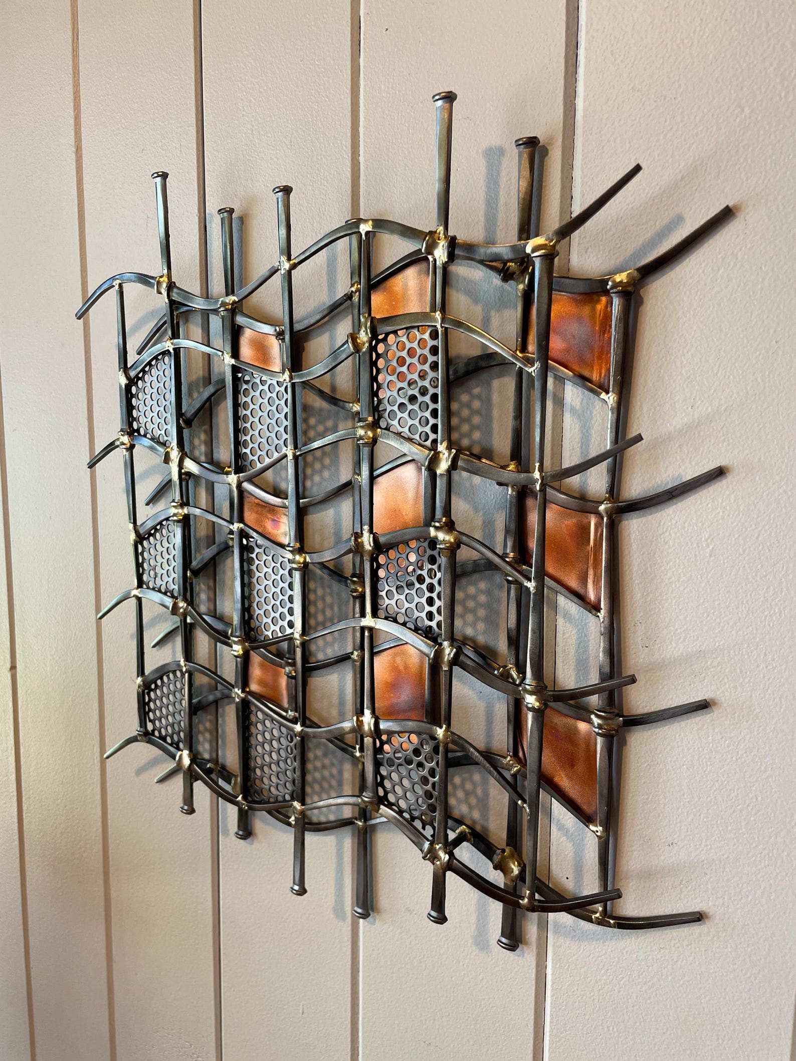 Time Warp - Brutalist Mid-century Style Metal Wall Sculpture - Etsy