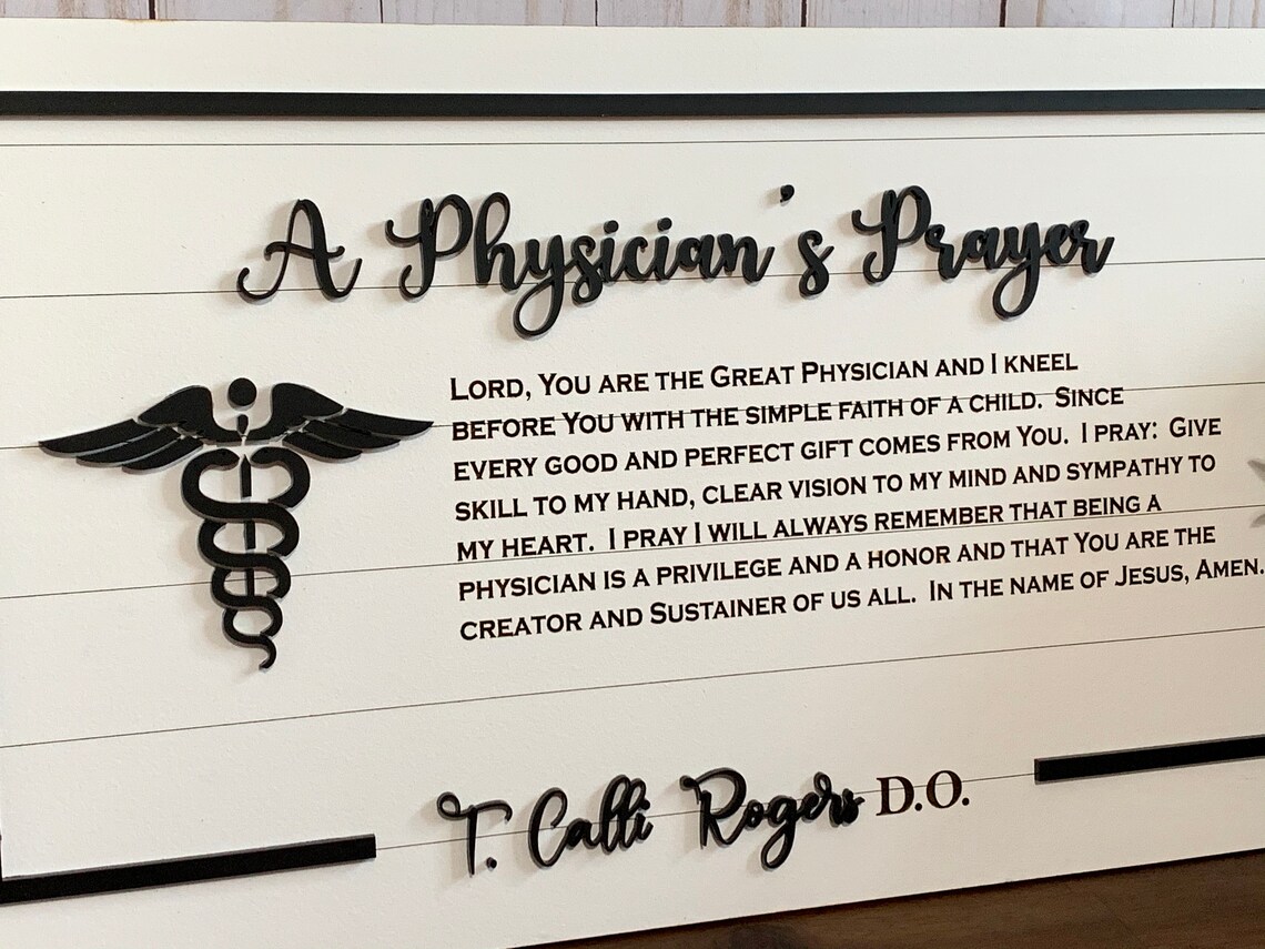 A Physicians Prayer Sign - Etsy