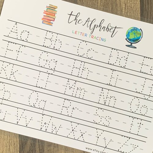 Alphabet Letter Tracing Printable Homeschool Worksheet - Etsy