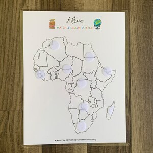 Africa Puzzle Map - Kids Printable Learning Worksheet - Busy Book ...