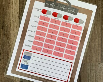 Medication Chart Tracker Kids Medical Chart Printable Digital File - Etsy