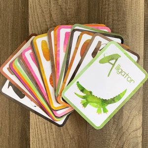 Animal Alphabet Flash Cards - Learning Flashcards - Preschool Toddler ...