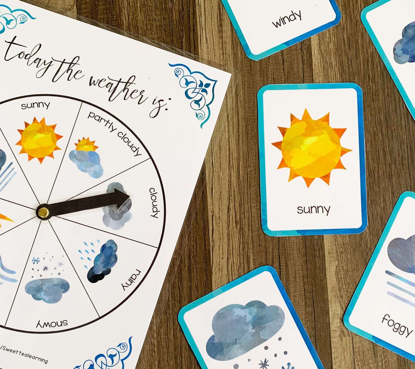 Weather Wheel Preschool Homeschool Game Activity Busy Book - Etsy