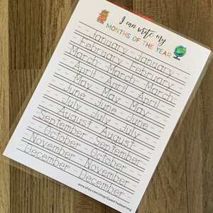 Kids Tracing Sheets Bundle - Calendar Practice Writing - Days of the ...