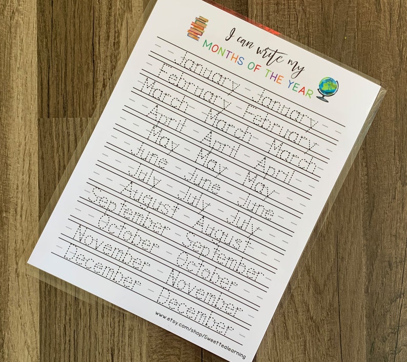 Kids Tracing Sheets Bundle - Calendar Practice Writing - Days of the ...