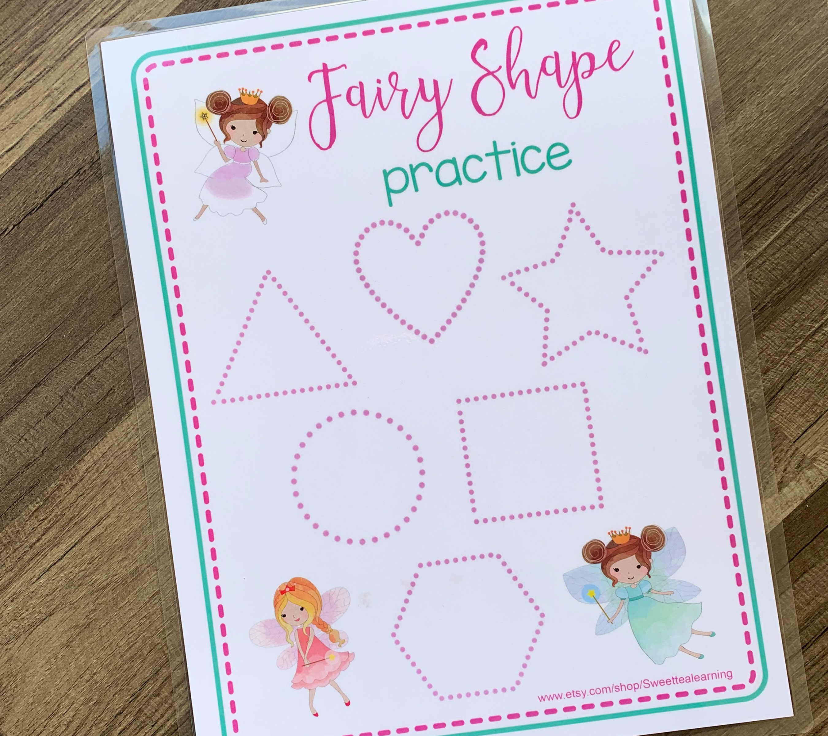 Fairy Shape Practice Tracing Worksheet Preschool Busy Book Homeschool ...
