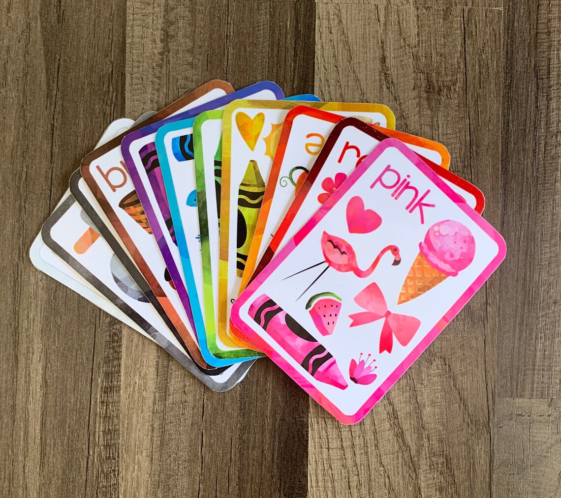 Color Flashcards Download Learning Basic Colors Preschool - Etsy