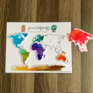 Seven Continents Puzzle Preschool Busy Book Homeschool Activities ...
