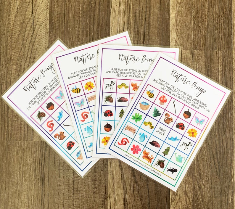 Kids Nature Bingo Game Outdoor Activity Printable Learning | Etsy