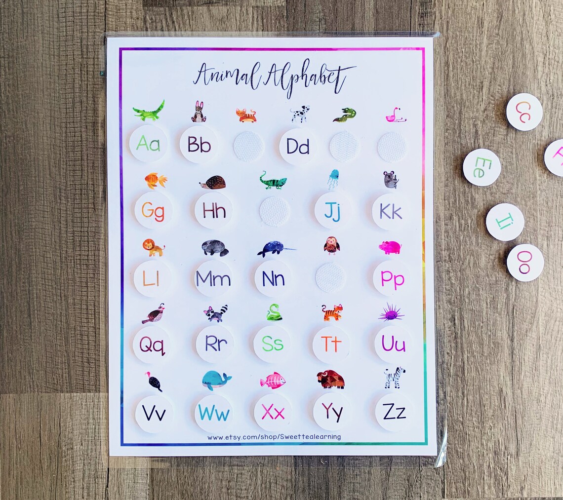 Animal Alphabet Puzzle Preschool Learning Kindergarten | Etsy
