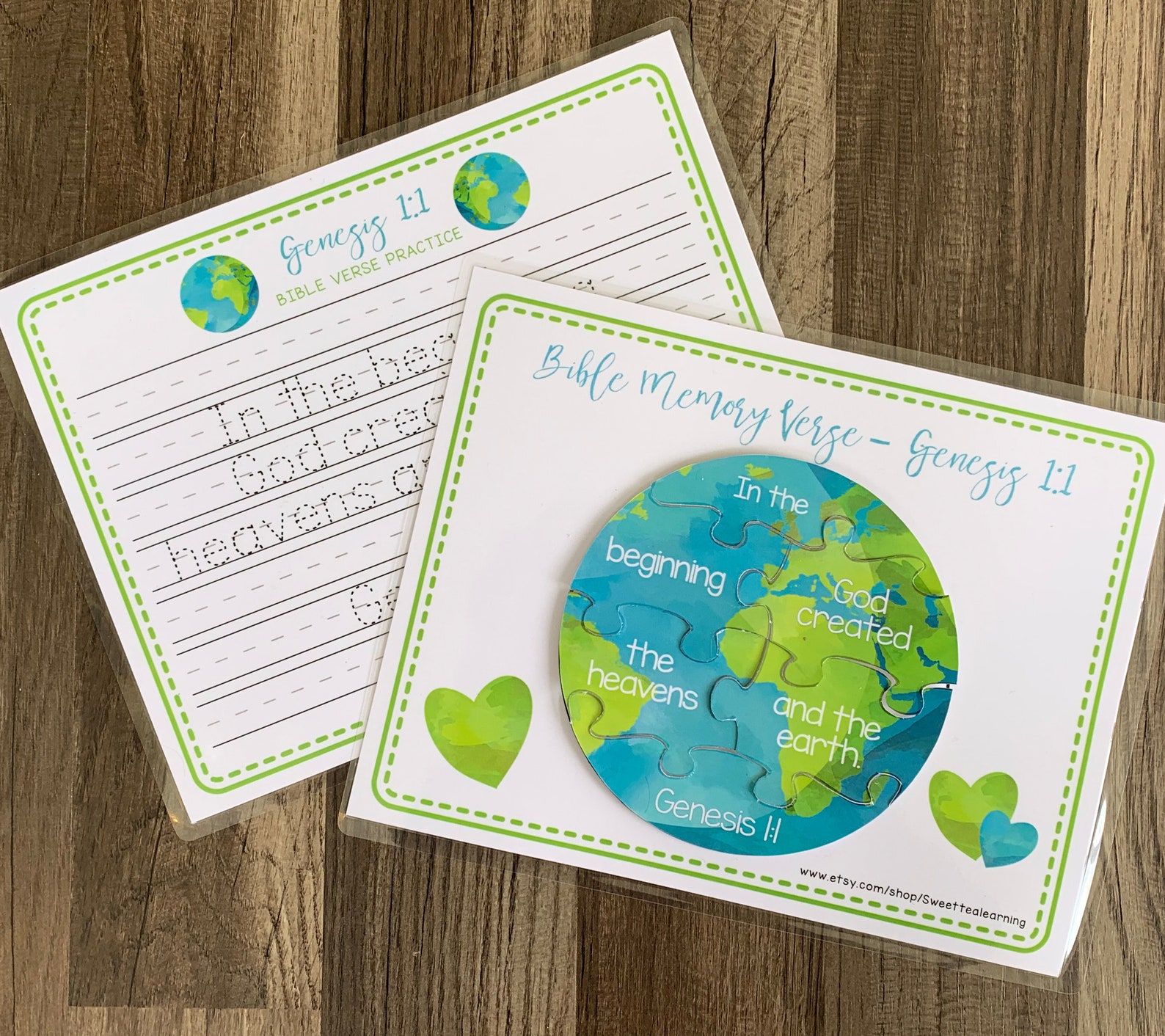 Genesis 1:1 Bible Lesson Activity Printable Puzzle and - Etsy