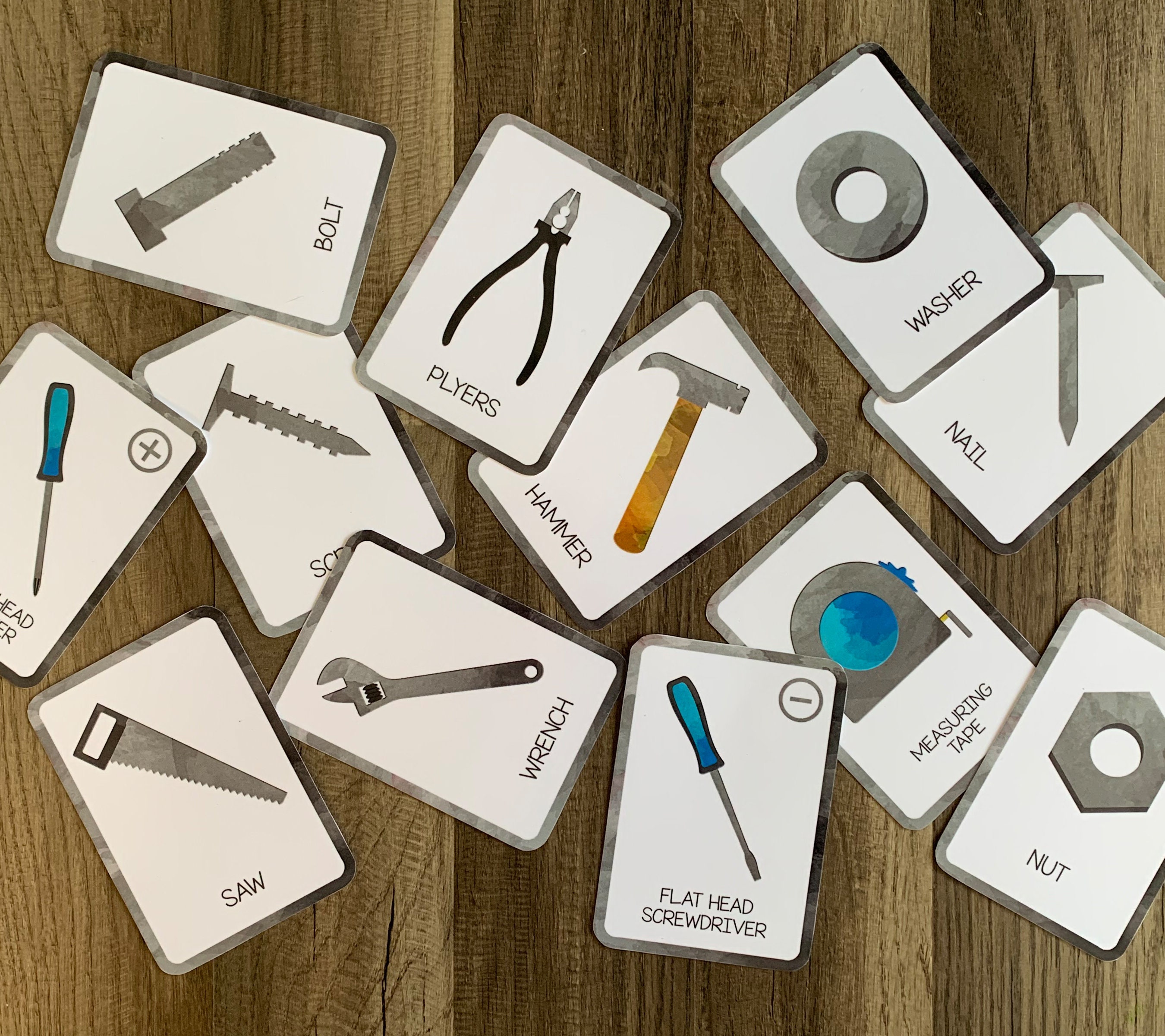 Kids My Toolbox Learning Game Set Puzzle and Flash Cards - Etsy